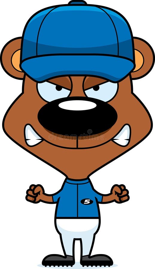 Cartoon Angry Baseball Player Bear Stock Vector - Illustration of ...