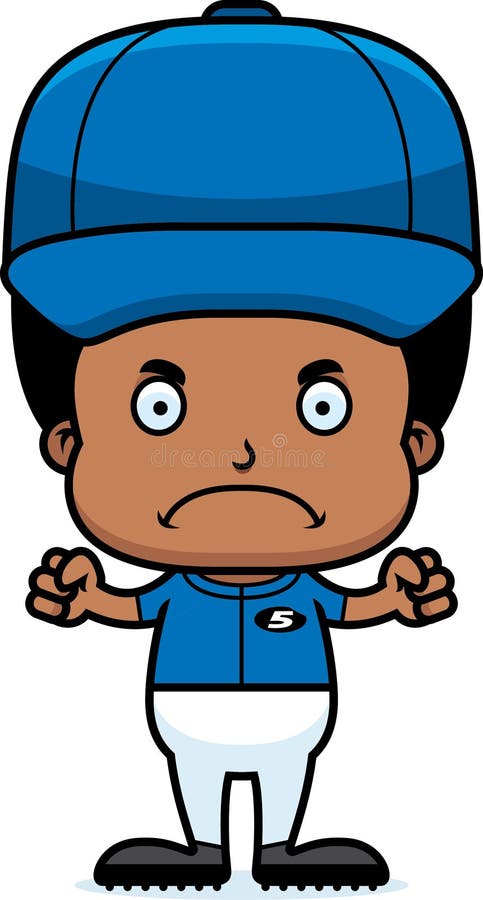 Cartoon Angry Baseball Player Boy Stock Vector - Illustration of vector ...