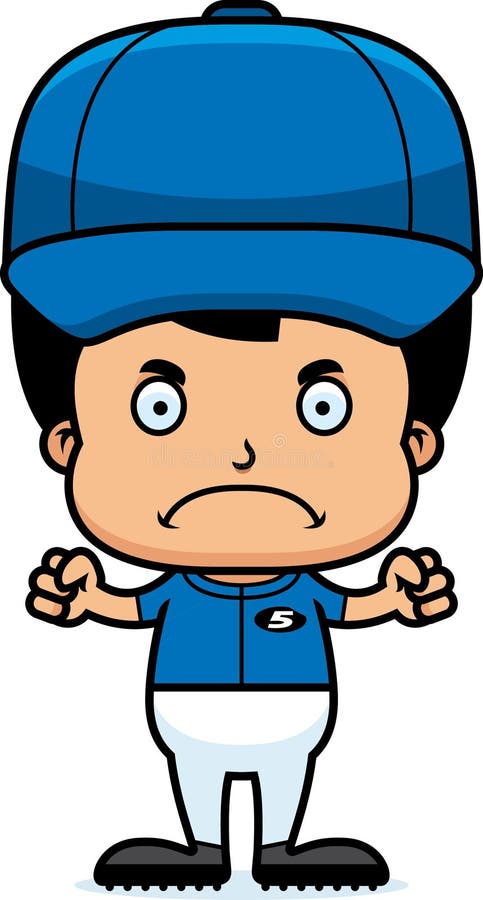 Cartoon Angry Baseball Player Boy Stock Vector - Illustration of ...