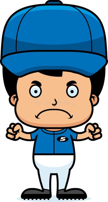 Cartoon Angry Baseball Player Boy Stock Vector - Illustration of ...