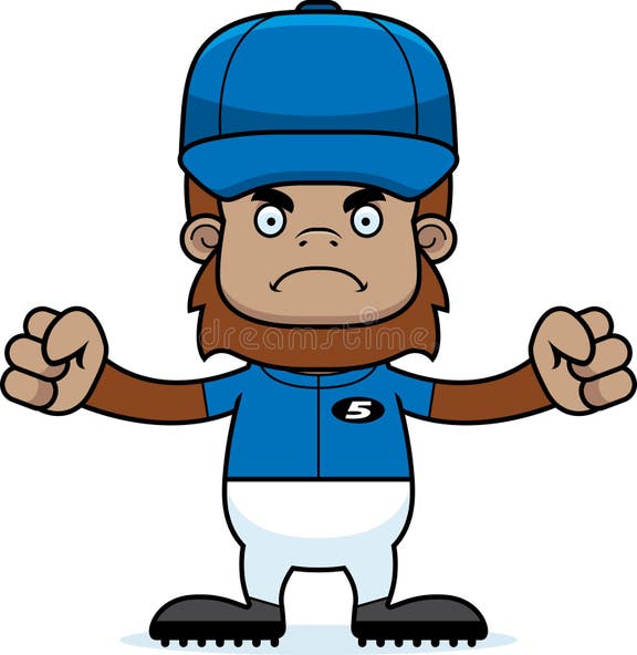 Cartoon Angry Baseball Player Sasquatch Stock Vector - Illustration of ...