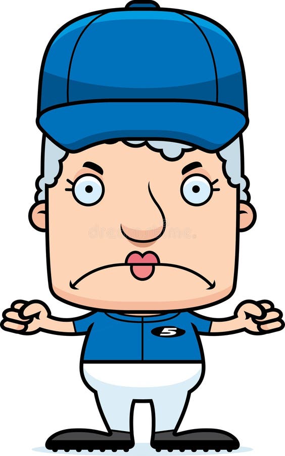 Cartoon Angry Baseball Player Woman Stock Vector - Illustration of ...