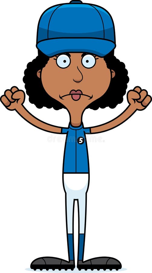 Cartoon Angry Baseball Player Woman Stock Vector - Illustration of ...