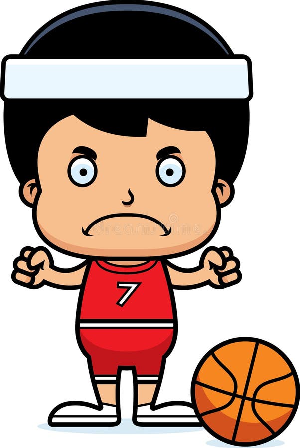 Cartoon Angry Basketball Player Boy Stock Vector - Illustration of ...