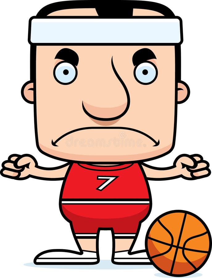 Cartoon Angry Basketball Player Man Stock Vector - Illustration of ...