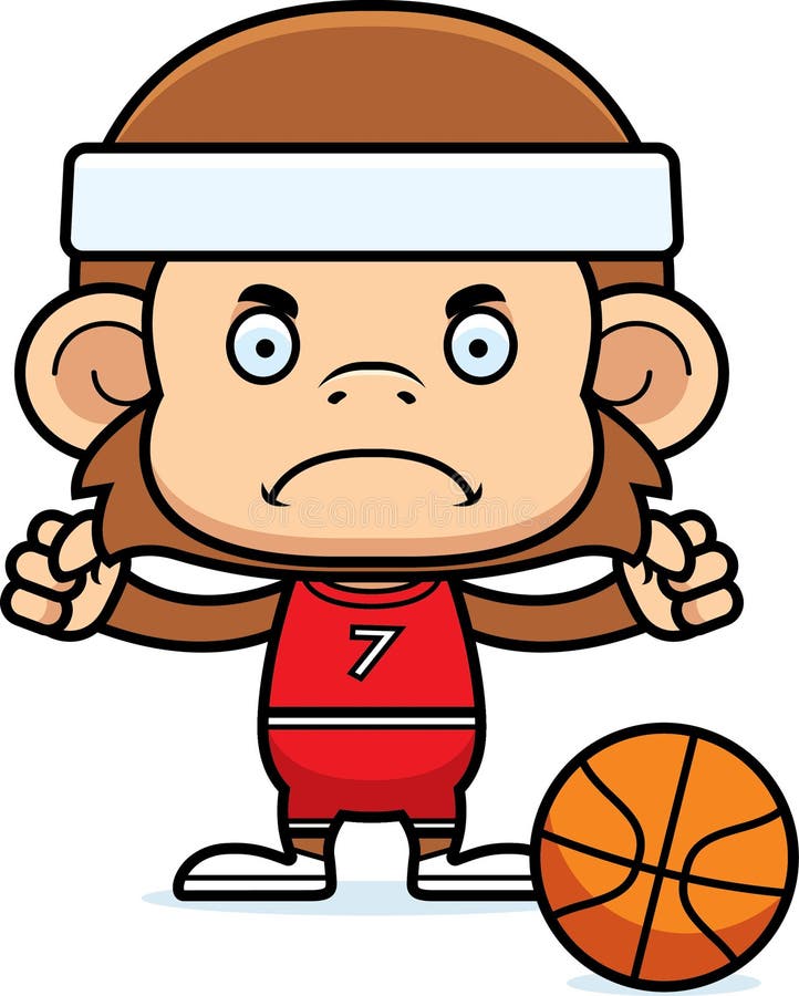 Cartoon Angry Basketball Player Monkey Stock Vector - Illustration of ...