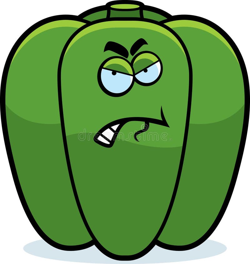 Cartoon Angry Bell Pepper stock vector. Illustration of green - 47366615