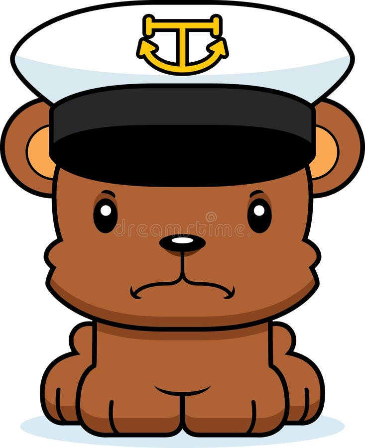 Cartoon Angry Boat Captain Bear Stock Vector - Illustration of boat ...