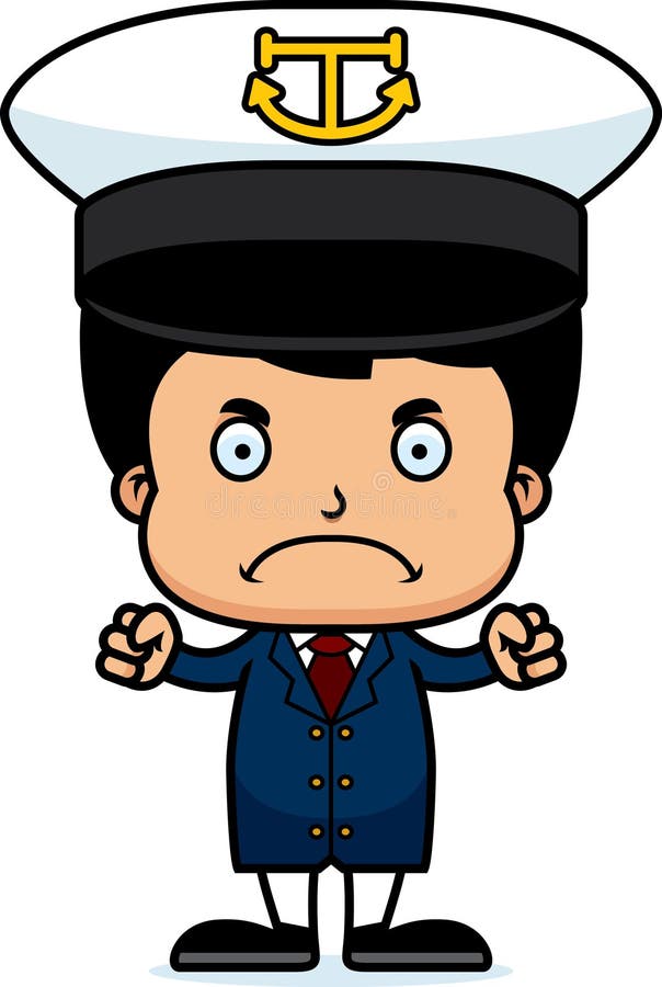 Cartoon Angry Boat Captain Boy Stock Vector - Illustration of person ...