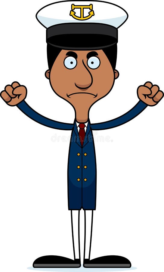 Cartoon Angry Boat Captain Man Stock Vector - Illustration of clip ...