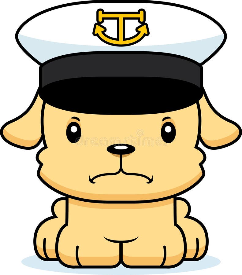 Cartoon Angry Boat Captain Puppy Stock Vector - Illustration of angry ...