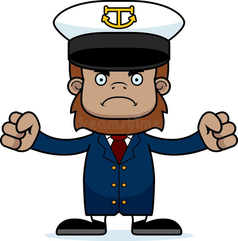 Cartoon Angry Boat Captain Sasquatch Stock Vector - Illustration of ...