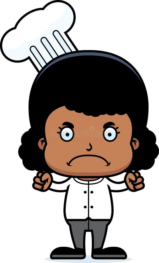 Cartoon Angry Chef Girl stock vector. Illustration of clip - 55478256