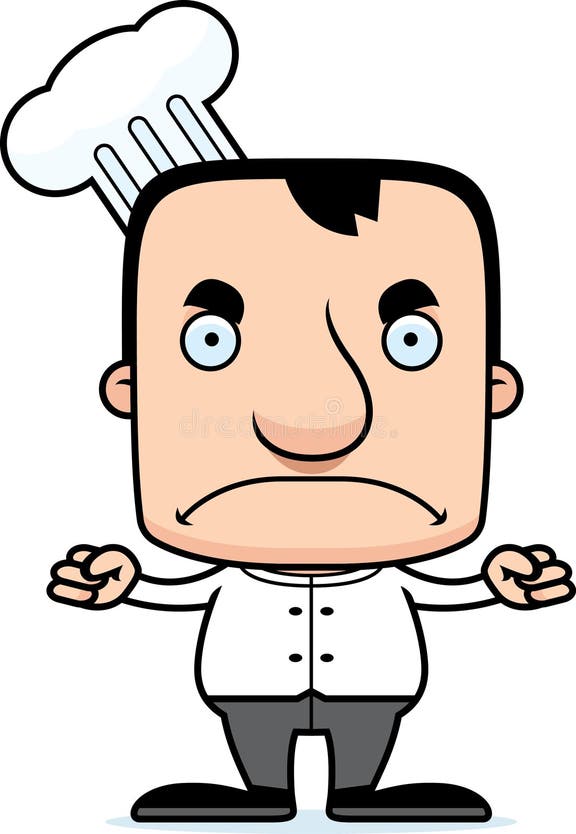 Cartoon Angry Chef Man stock vector. Illustration of angry - 55342251