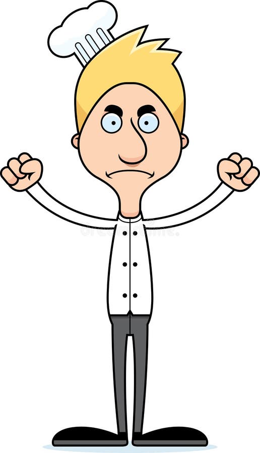 Cartoon Angry Chef Man stock vector. Illustration of person - 55529395