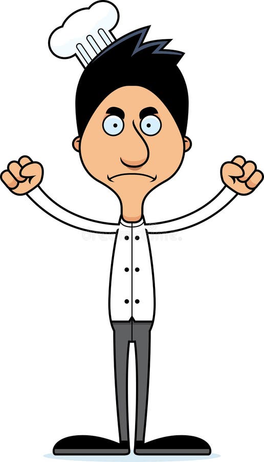 Cartoon Angry Chef Man stock vector. Illustration of cartoon - 55529396