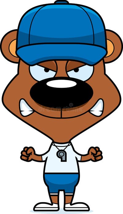 Cartoon Angry Coach Bear stock vector. Illustration of clip - 55534037