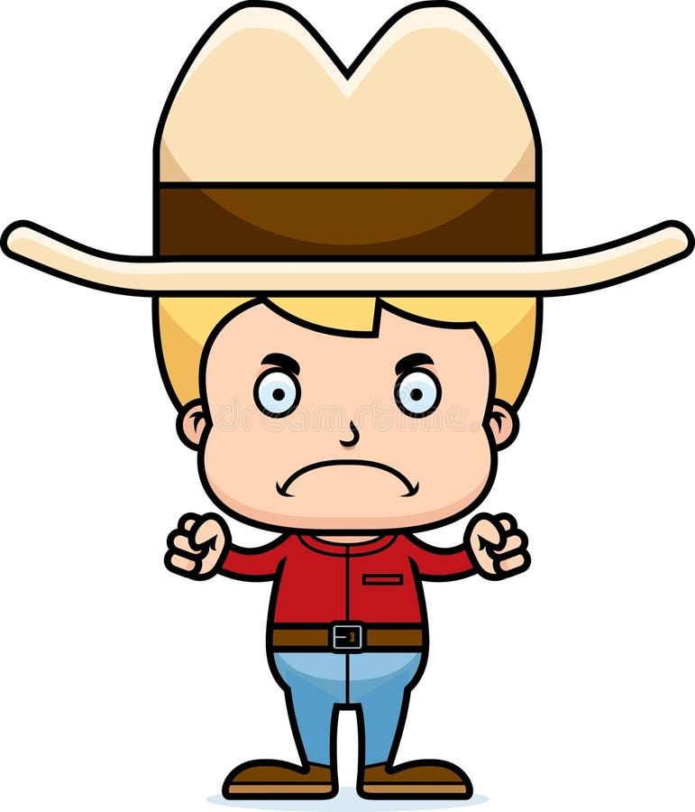 Angry Cowboy stock vector. Illustration of angry, cartoon - 10390196