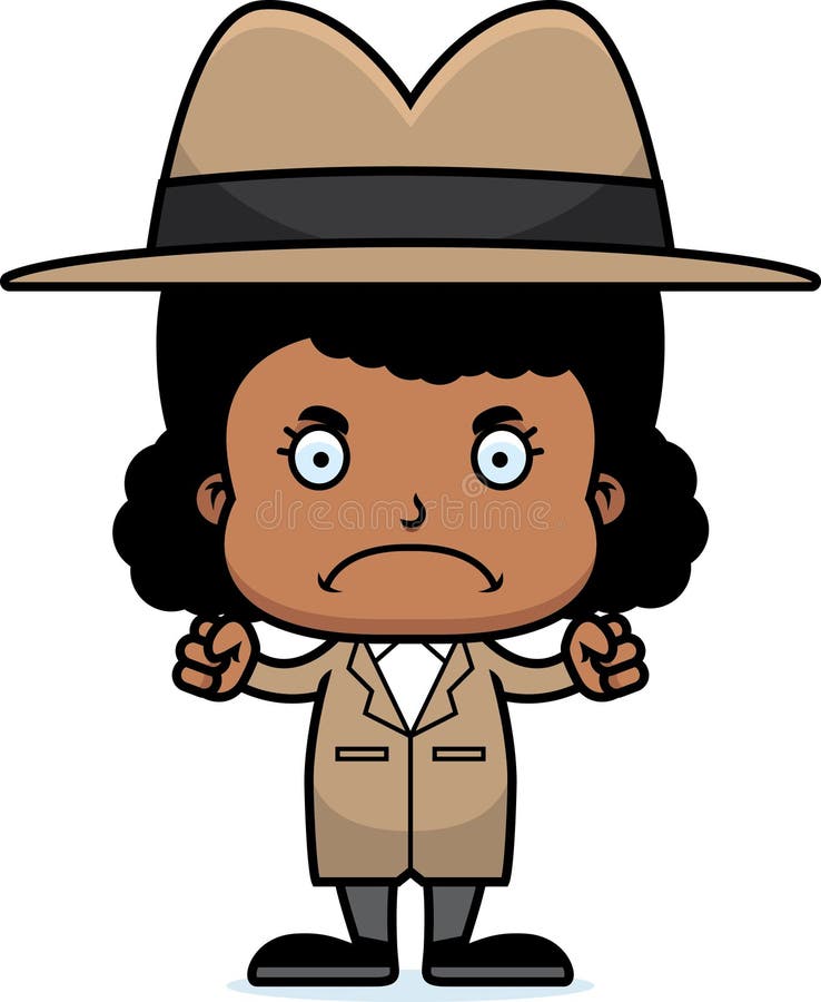 Cartoon Angry Detective Girl Stock Vector - Illustration of clip, girl ...