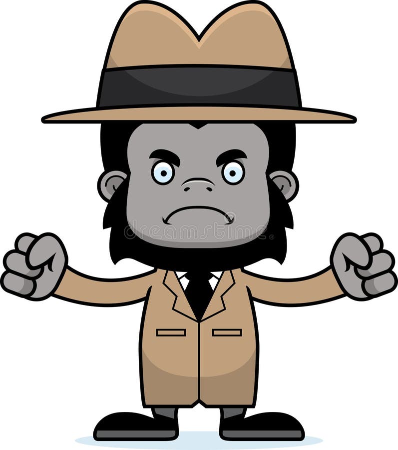 Angry Detective Cartoon Character Stock Vector - Illustration of ...