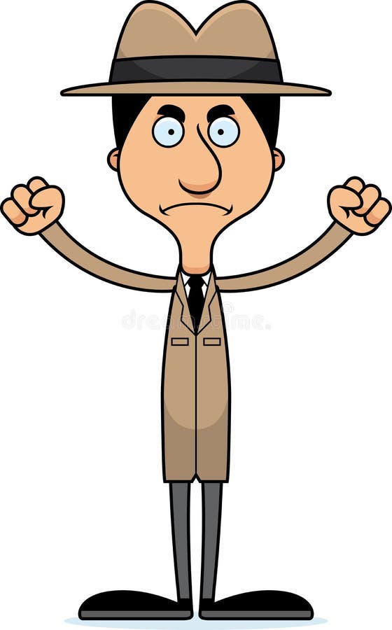 Cartoon Angry Detective Man Stock Vector - Illustration of graphic ...