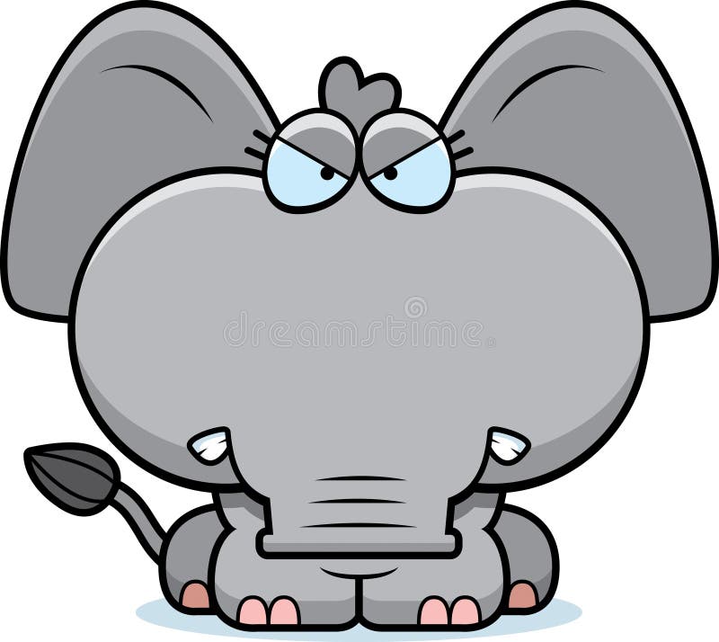 Cartoon Angry Elephant stock vector. Illustration of elephant - 47476402