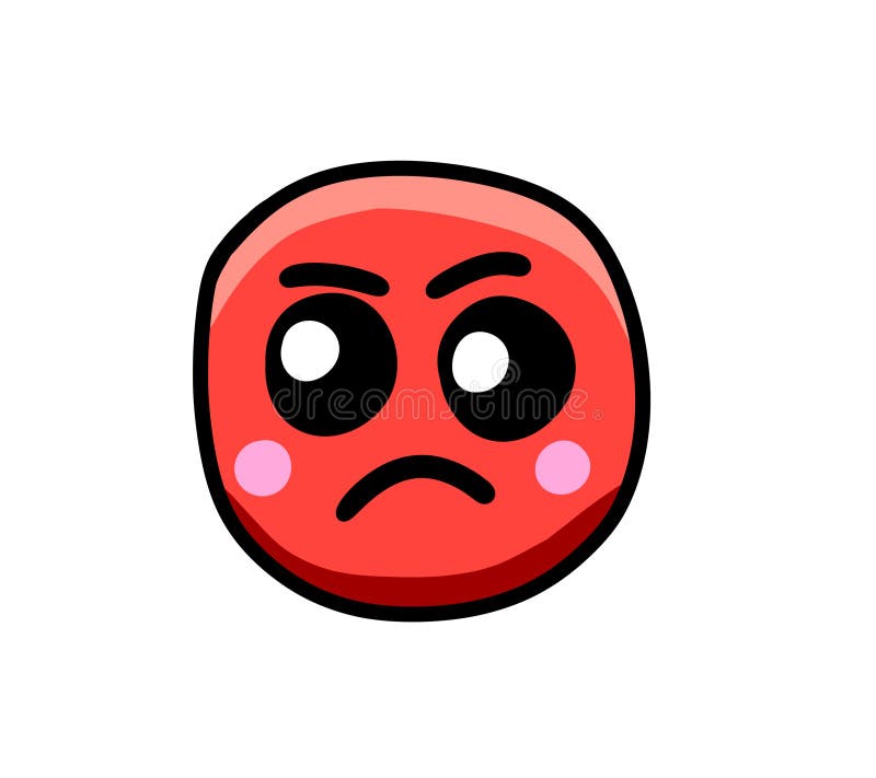 A Very Cartoon Angry Emoticon Stock Illustration - Illustration of head ...