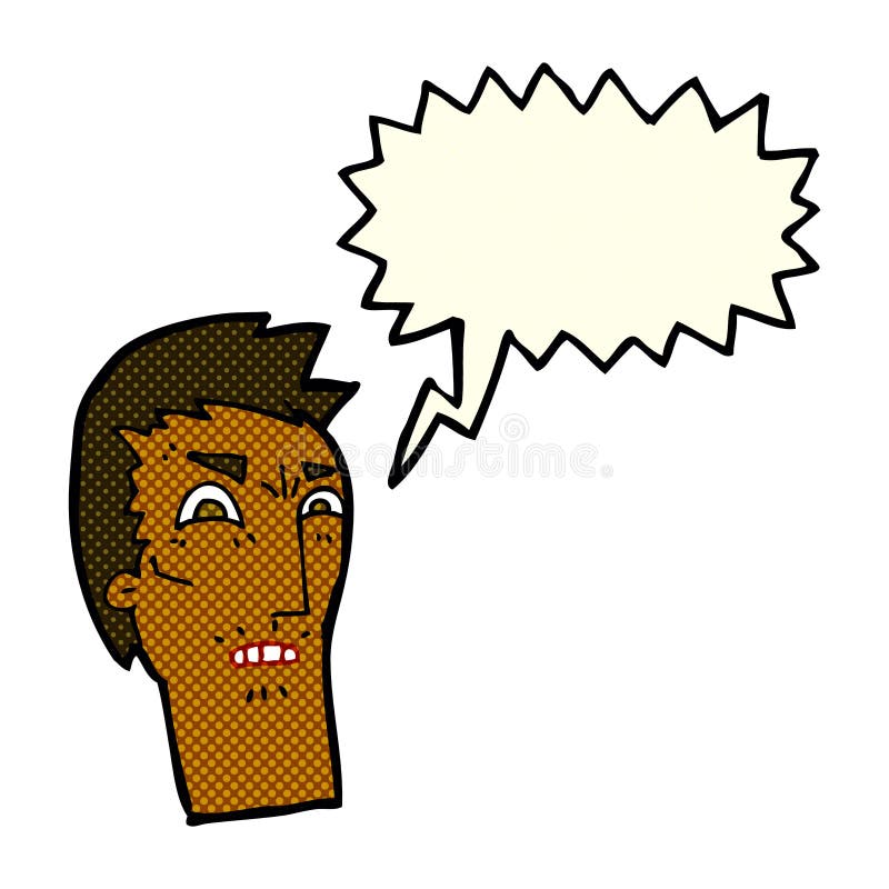 Cartoon Angry Face with Speech Bubble Stock Illustration - Illustration ...