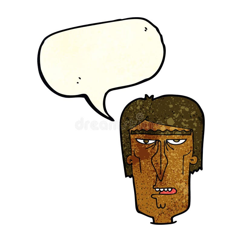 Cartoon Angry Face with Speech Bubble Stock Illustration - Illustration ...