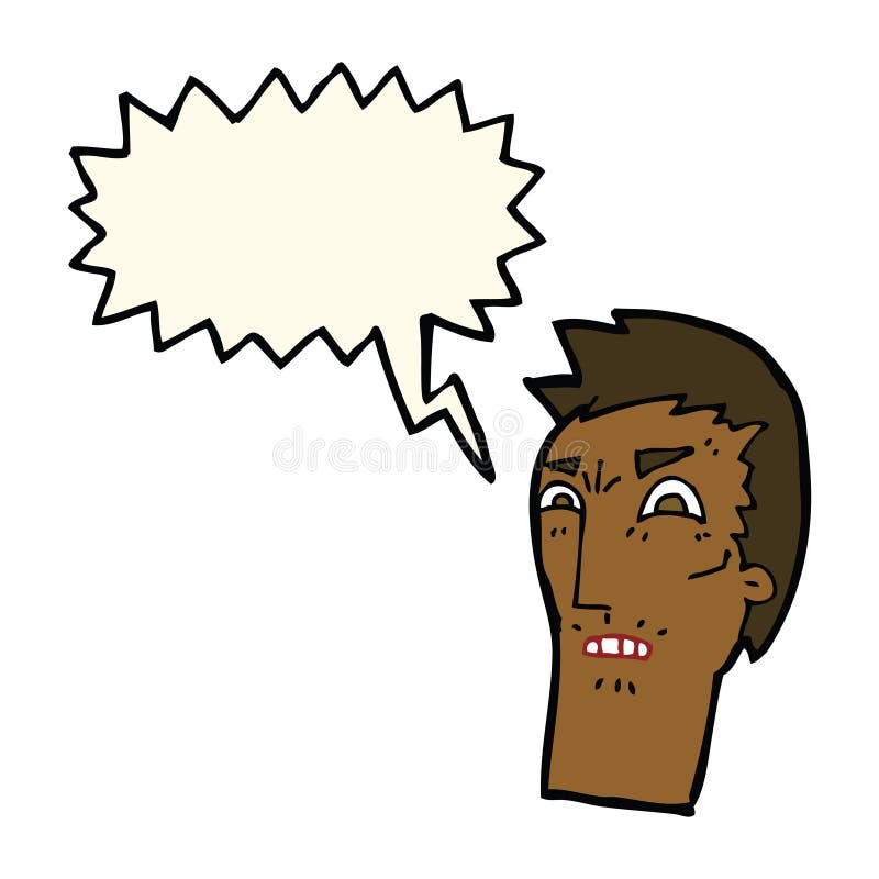 Cartoon Angry Face with Speech Bubble Stock Illustration - Illustration ...