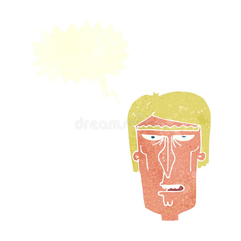 Cartoon Angry Face with Speech Bubble Stock Illustration - Illustration ...