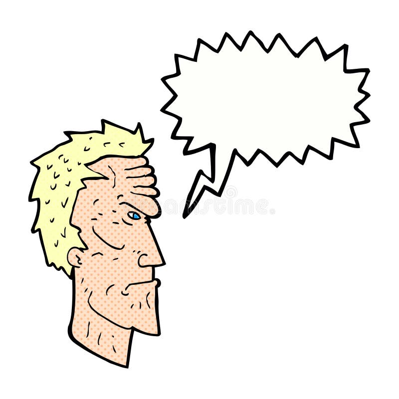 Cartoon Angry Face with Speech Bubble Stock Illustration - Illustration ...