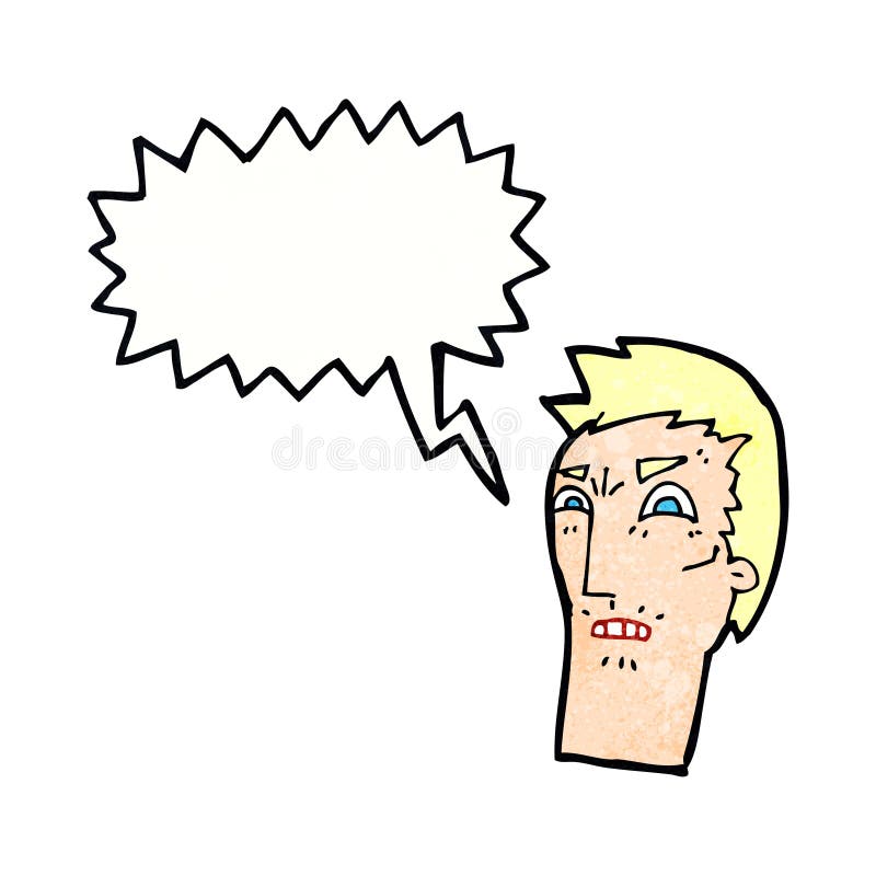 Cartoon Angry Face with Speech Bubble Stock Illustration - Illustration ...