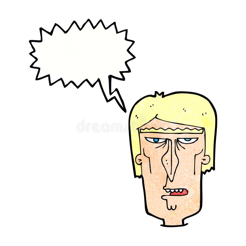 Cartoon Angry Face with Speech Bubble Stock Illustration - Illustration ...