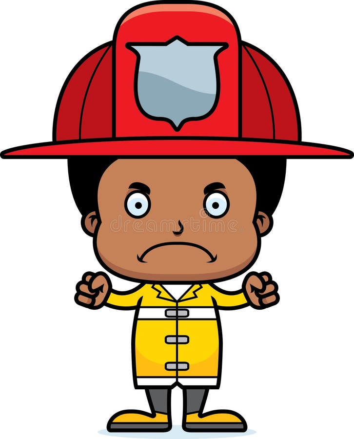 Cartoon Angry Firefighter Boy Stock Vector - Illustration of graphic ...
