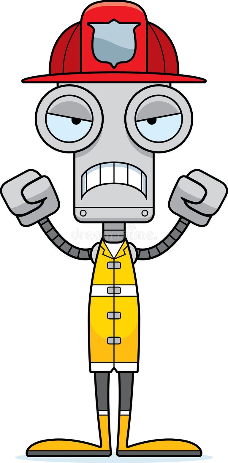 Cartoon Angry Firefighter Robot Stock Illustrations – 1 Cartoon Angry ...