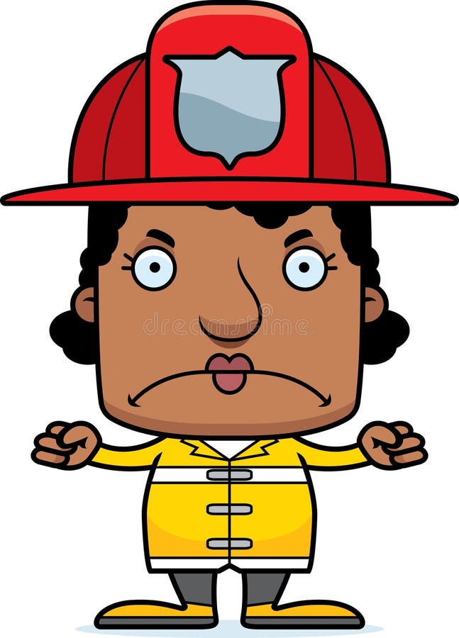 Cartoon Angry Firefighter Woman Stock Vector - Illustration of clipart ...