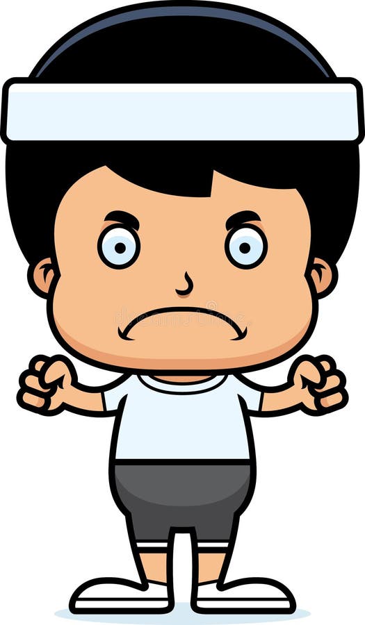 Cartoon Angry Fitness Boy stock vector. Illustration of angry - 55478430