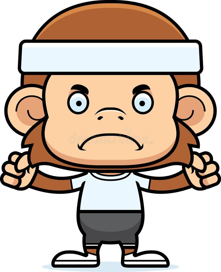Cartoon Angry Fitness Monkey Stock Vector - Illustration of clipart ...