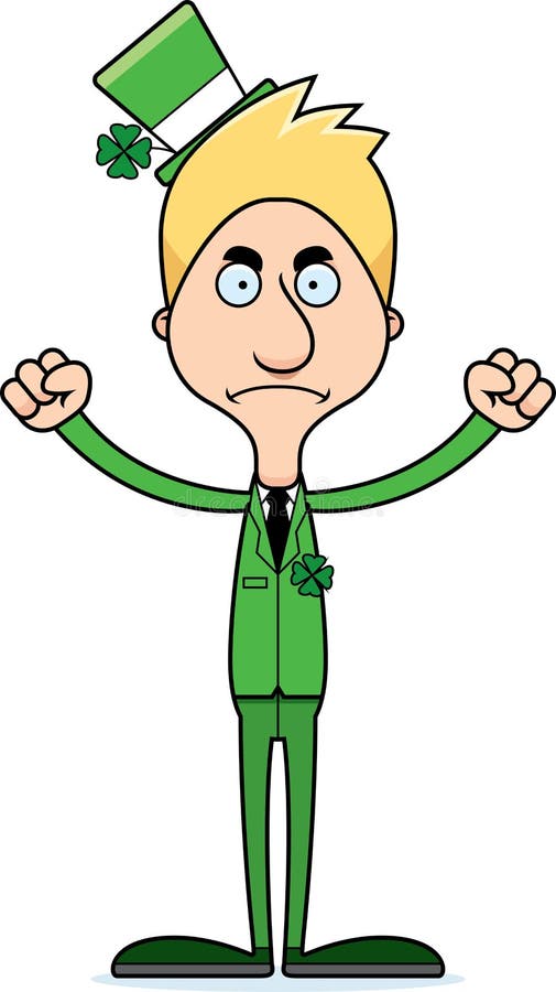 Cartoon Angry Irish Man stock vector. Illustration of clover - 55529691