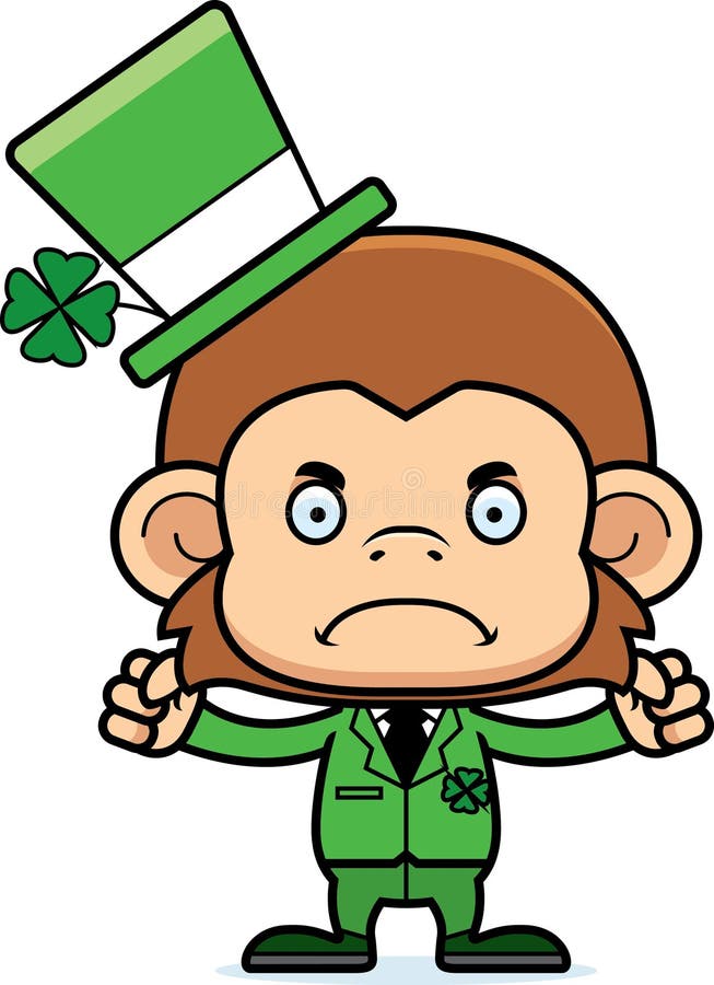 Cartoon Angry Irish Monkey stock vector. Illustration of frown - 55303378