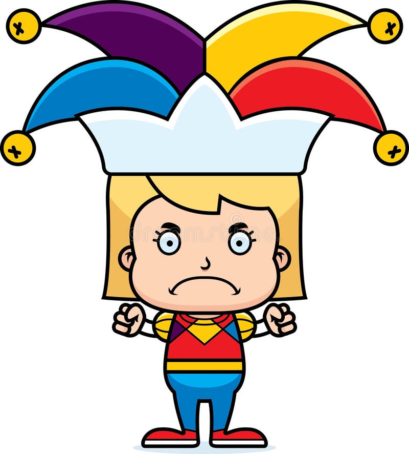 Cartoon Angry Jester Girl stock vector. Illustration of frown - 55480121
