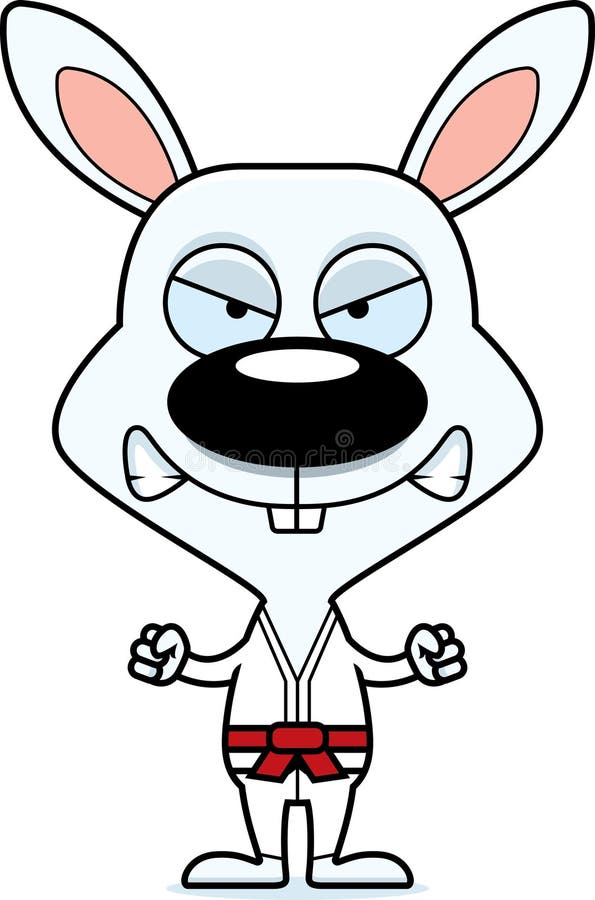 Cartoon Angry Karate Bunny stock vector. Illustration of bunny - 55534282