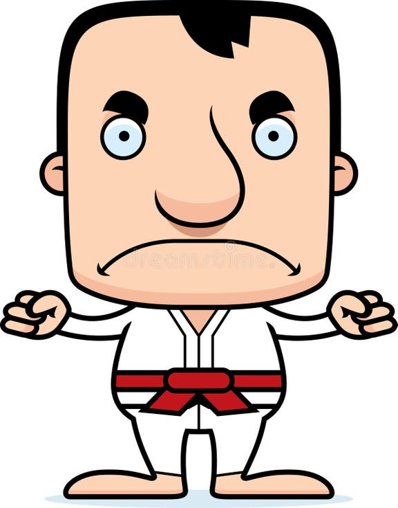 Cartoon Angry Karate Man stock vector. Illustration of graphic - 55342262