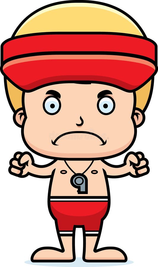 Cartoon Angry Lifeguard Boy Stock Vector - Illustration of person ...