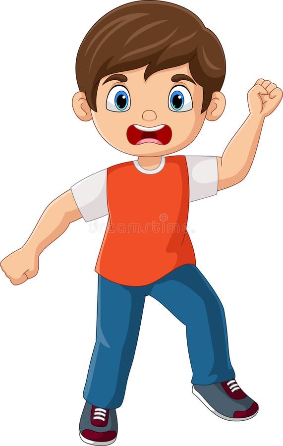 Cartoon Boy Yelling and Shouting into a Megaphone Stock Vector ...