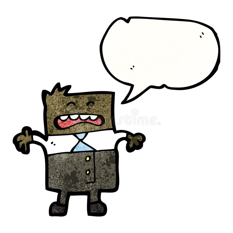 Cartoon Angry Little Manager Stock Vector - Illustration of retro ...