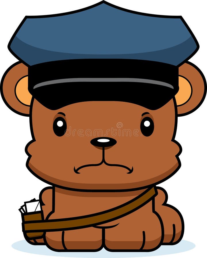 Cartoon Angry Mail Carrier Bear Stock Vector - Illustration of animal ...