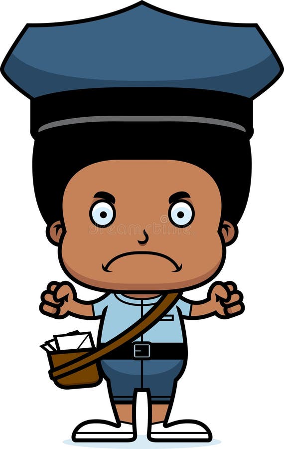 Cartoon Angry Mail Carrier Boy Stock Vector - Illustration of worker ...