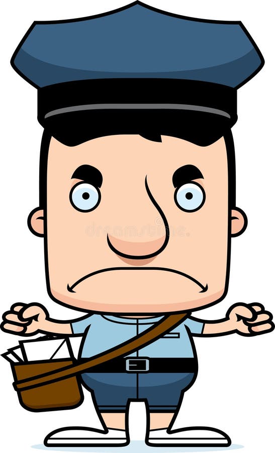 Cartoon Angry Mail Carrier Man Stock Vector - Illustration of cartoon ...